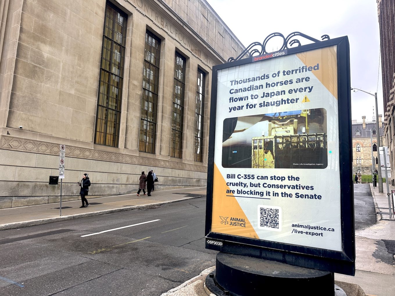 Ottawa Bus Shelter Ads Urge Senate to Act on Bill to Ban Live Horse ...